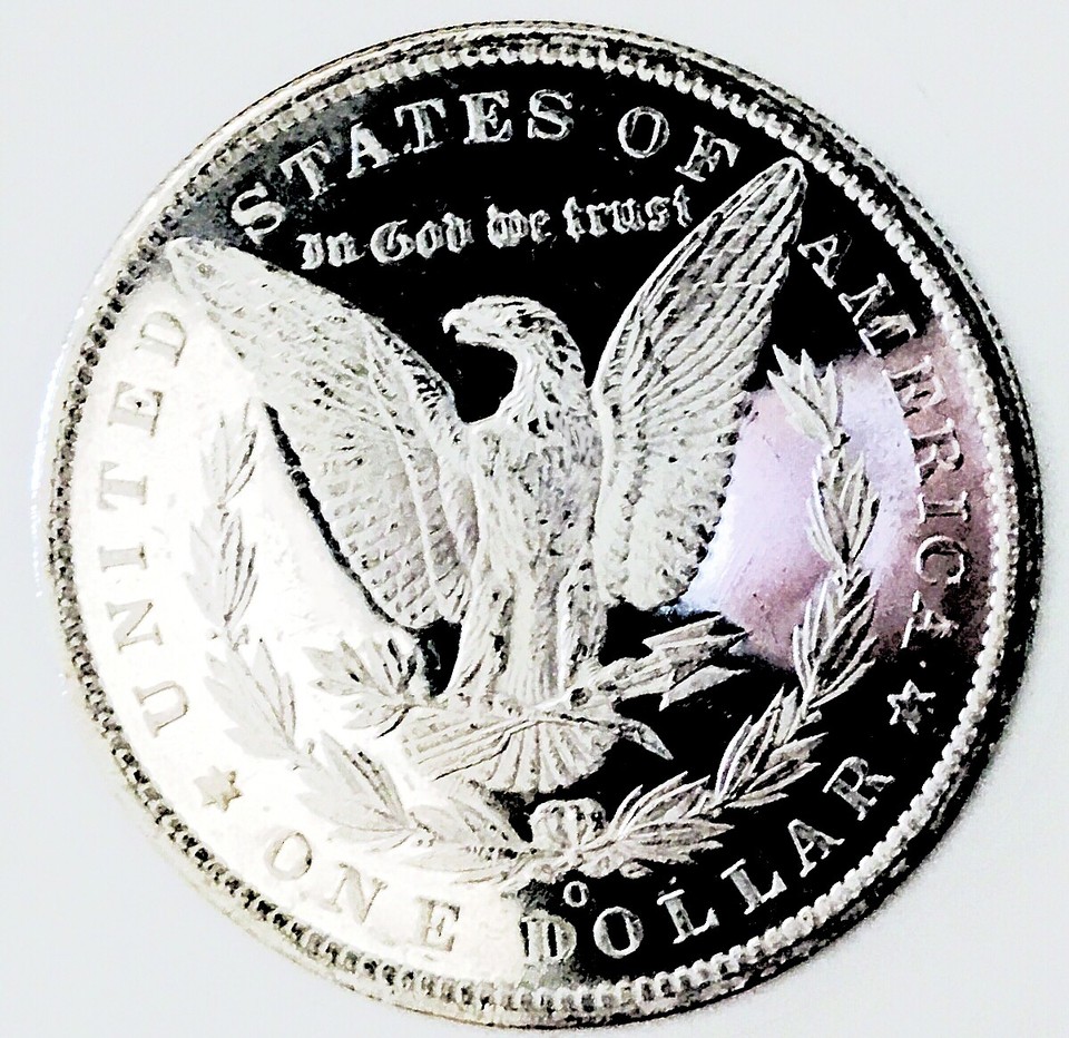 1885 O MORGAN ULTIMATE BLK &WHITE CAMEO DMPL! PUFFY WHITE CONTRAST NR # ...