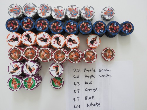 Rounder Life Magazine model Pin up Bikini poker chips photo LOT Bulk ...