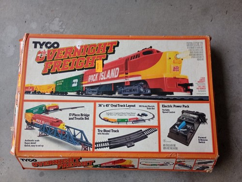 Vtg Tyco 7401 Overnight Freight Rock Island HO Electric Train Set 1988 ...