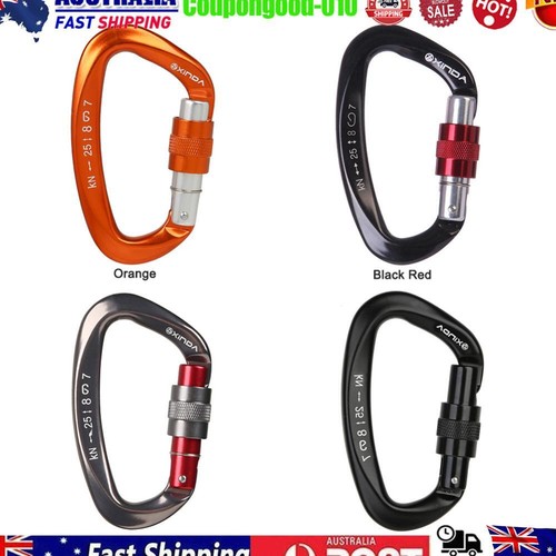 25KN Outdoor Safety Quick Lock Buckle Rock Climbing Caving Carabiner ...