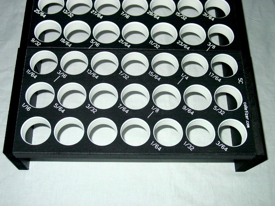 5C All Sizes 64ths-set Collet Rack Tray Drawer or Bench Storage Holder ...