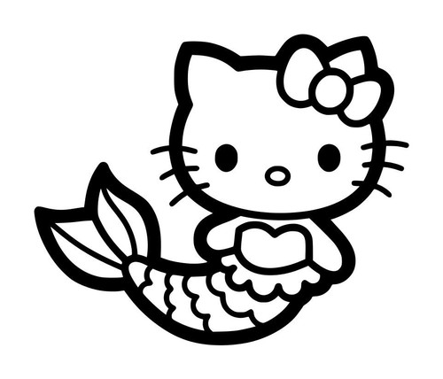 Hello Kitty Mermaid Decal #1 4.5"x5.5" Choose Color | eBay