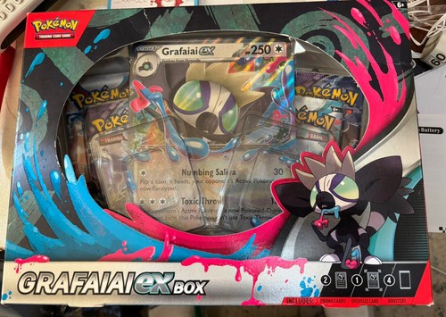 Pokemon TCG GRAFAIAI EX Box Factory Sealed Display with 4 Booster Packs ...