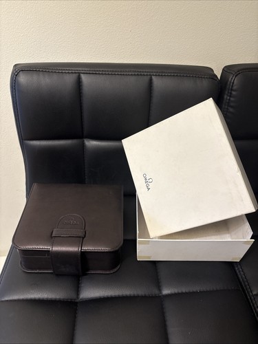 Authentic Vintage OMEGA Speedmaster, Seamaster Black Leather Watch box ...
