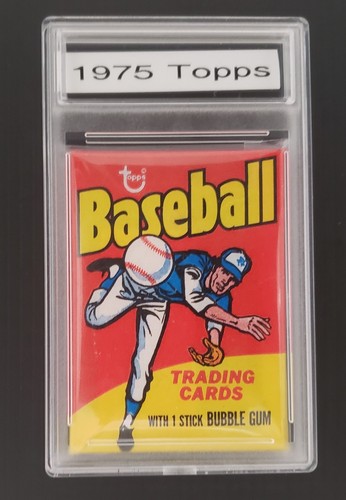 NICE Regular 1975 TOPPS Baseball Card Wax Pack With Labeled Slab ...