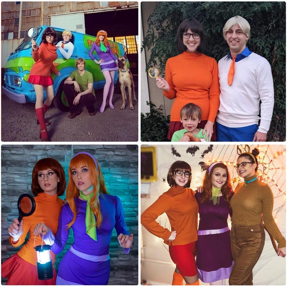 Velma Wig + 1 Black Glasses + 1 Wig Cap Brown Bob Wig with Bangs for ...