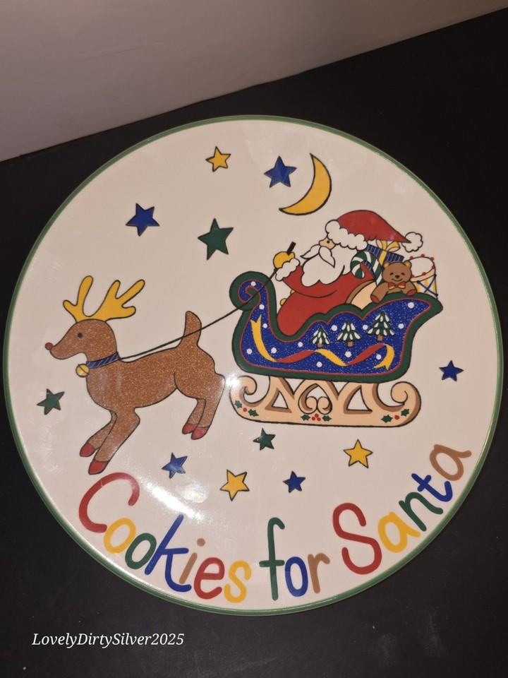 Vintage Mikasa Cookies for Santa Ultra Ceram 11" Cookie Plate with ...