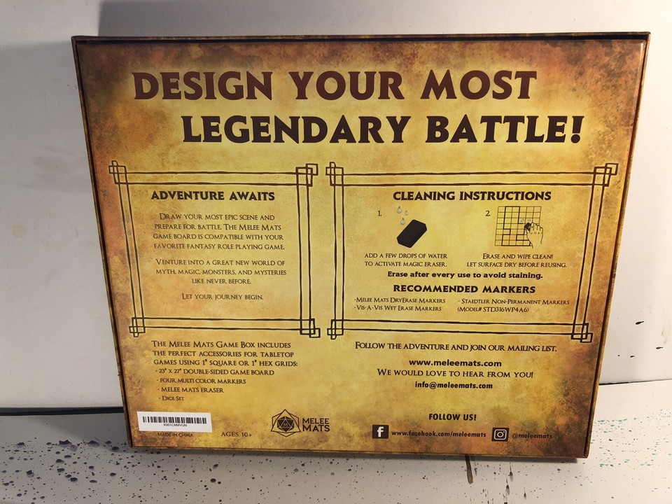 The Original Battle Grid Game Board 23x27 Dungeons and Dragons Set ...