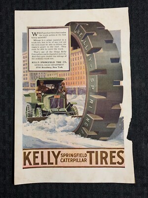 1921 KELLY-SPRINGFIELD TIRE 6.5x9.5" Automotive PRINT AD Double the ...