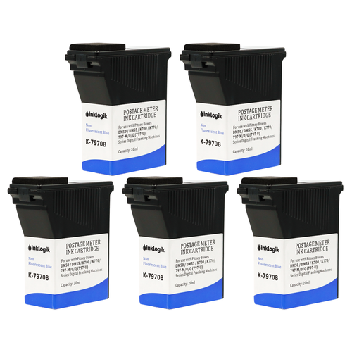 PITNEY BOWES DM50 DM55 DM60 K700 COMPATIBLE FRANKING INK CARTRIDGE BLUE ...