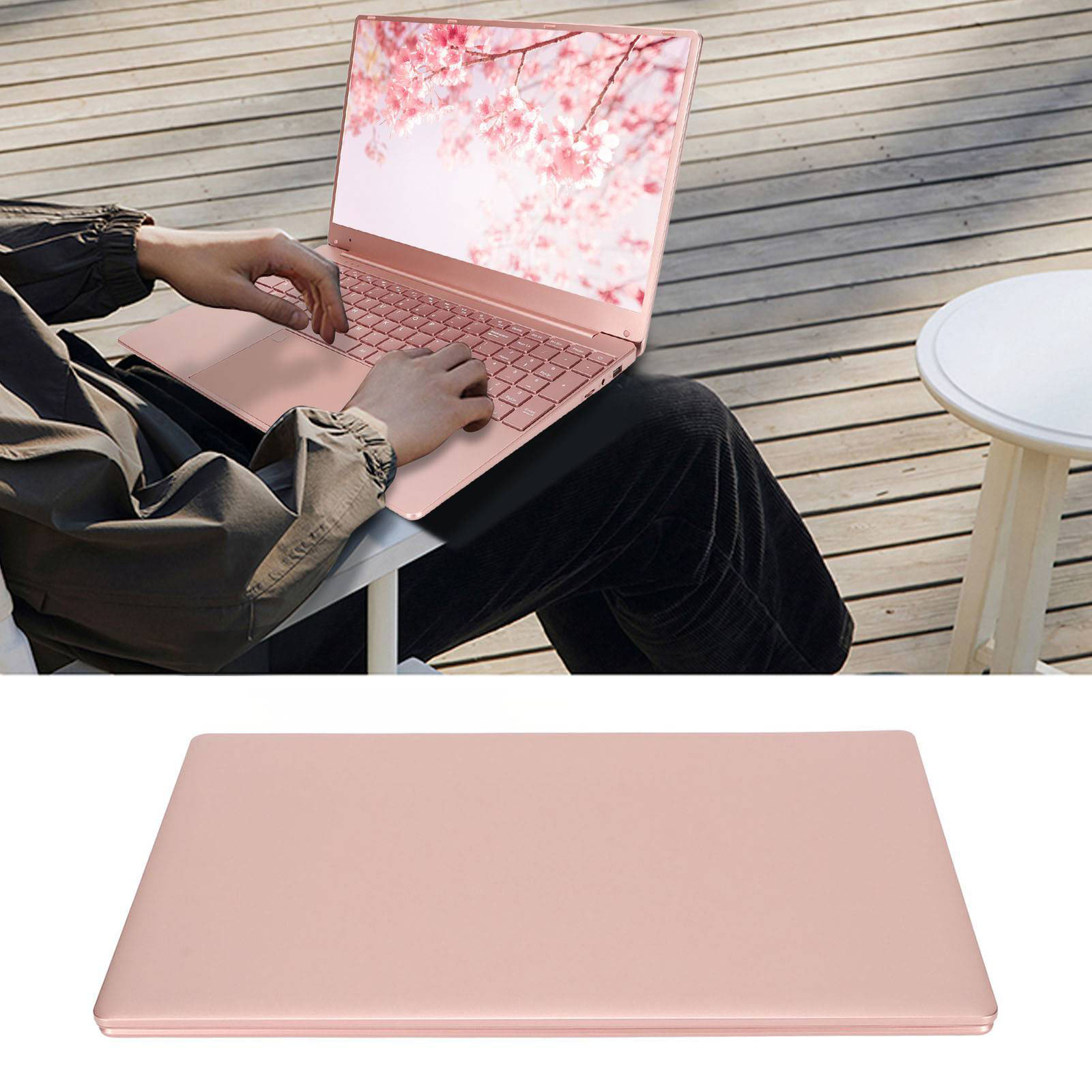 15.6in Laptop For N5095 CPU Pink Mini Laptop For Window11 With Fingerp ...