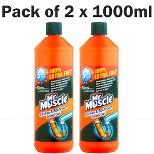 Mr Muscle Kitchen Bathroom Drain Gel Sink Clog Plumber Remover -Pack of ...