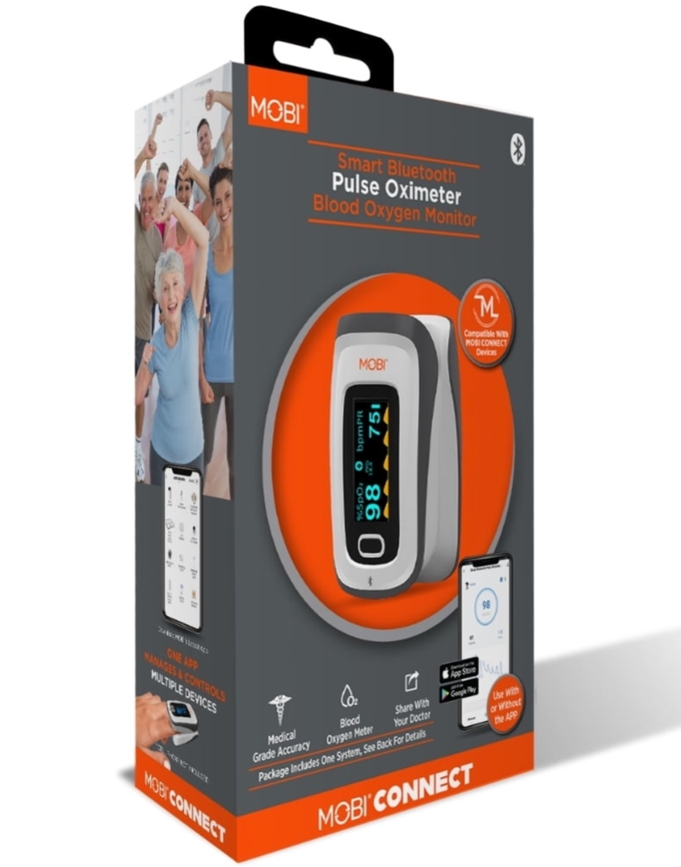 MOBI Connect Smart Bluetooth Pulse Oximeter Blood Oxygen Monitor NEW/SEALED | eBay