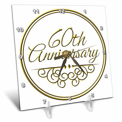 3dRose 60th Anniversary gift - gold text for celebrating wedding ...