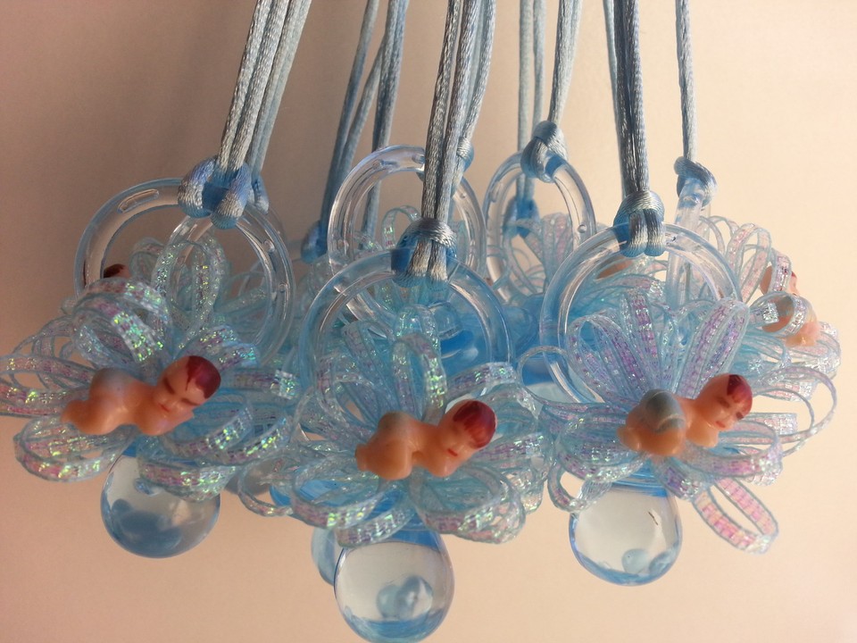 12 Blue Pacifier Necklaces Baby Shower Game Favors Prizes Boy ...
