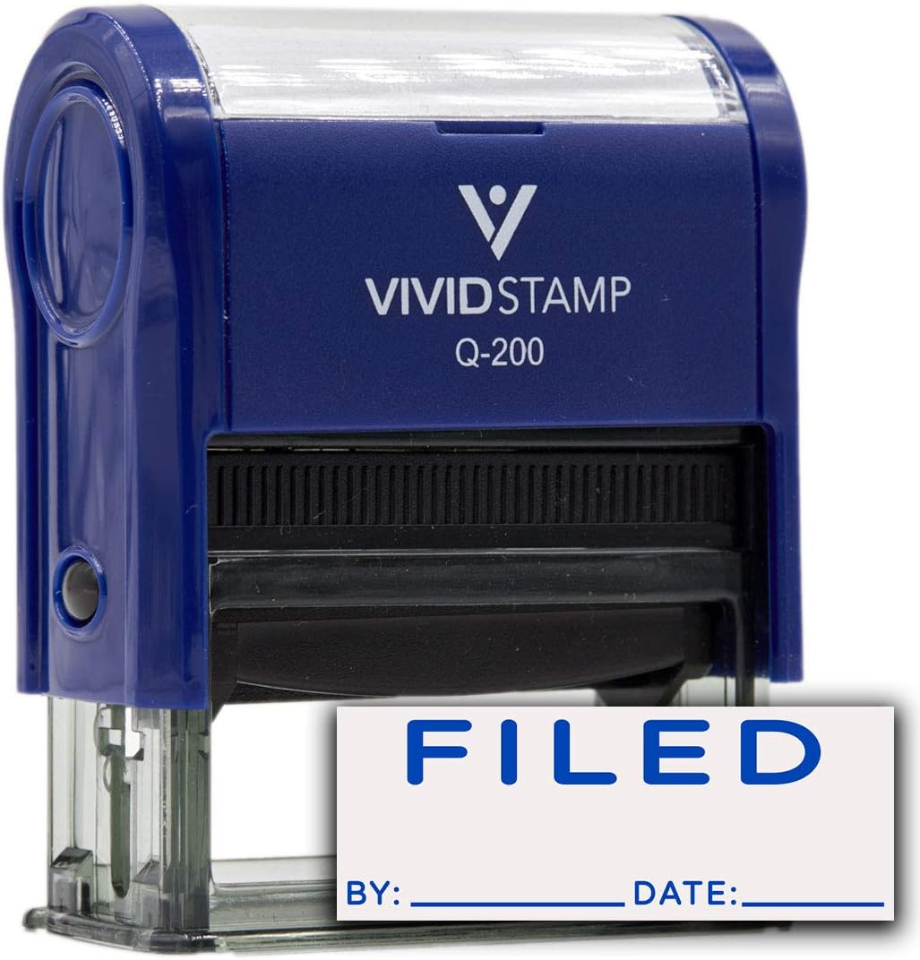 Filed by Date Self Inking Rubber Stamp (Blue Ink) Medium | eBay