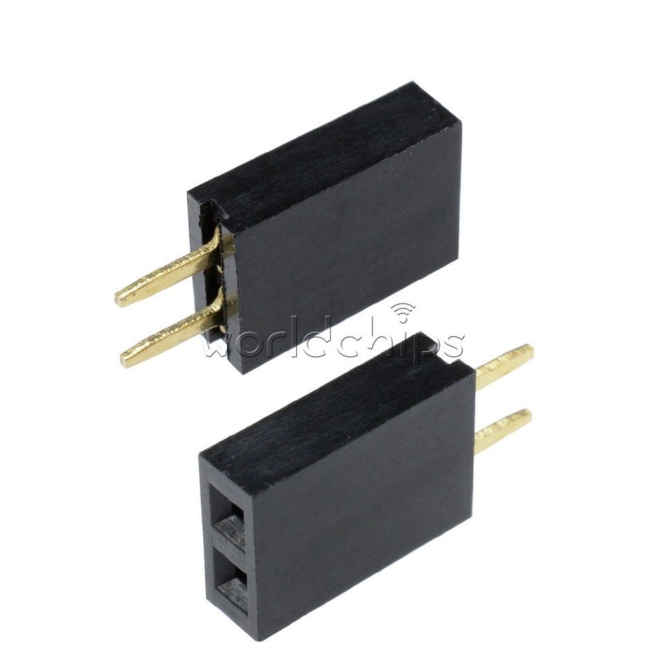 100PCS 1x2 Single Row 2 Pins Pitch 2.54mm PCB Socket Female Header | eBay