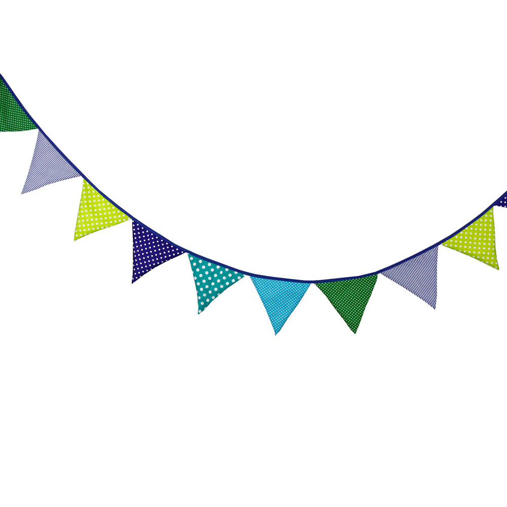 12 Flags 3.2m Cotton Pennant For Party Wedding Pennant Bunting Banner ...