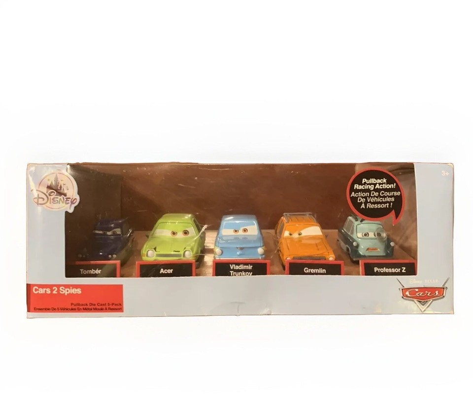 NEW RARE Disney Pixar Cars 2 Spies Pull ‘N Race Diecast 5 Car Set | eBay
