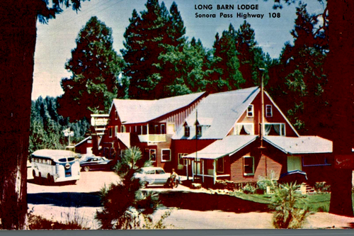 VIntage Postcard-Long Barn Lodge, Sonora Pass Hwy. Long Barn, CA | eBay