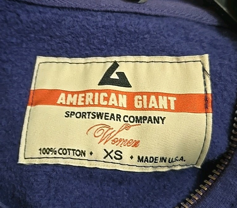 American Giant Womens Full Zip Heavyweight Hoodie Sweatshirt Blue XS | eBay