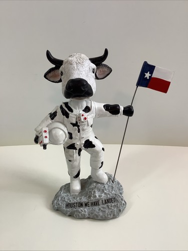 Rare Cow Parade Moon Walking Cow Bobble Head , Houston We Have Landed ...