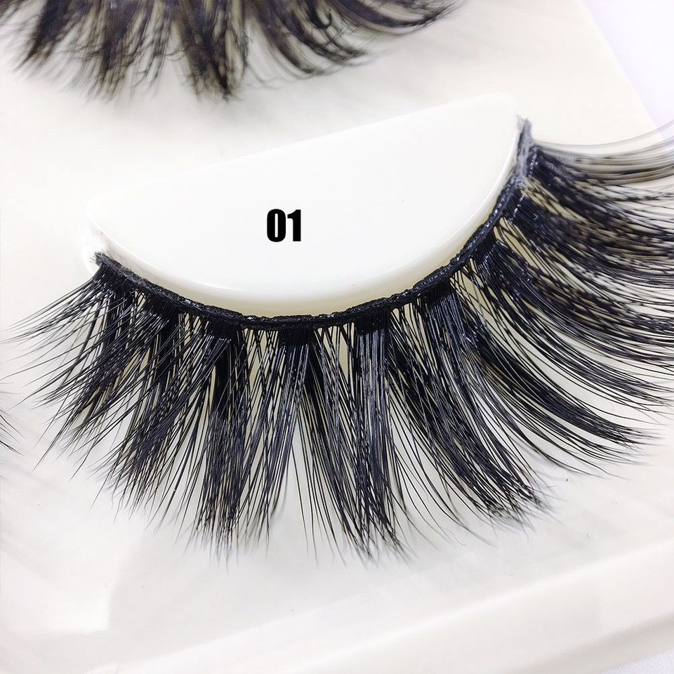 Full Volume Thick Long Eyelashes Extension False Eyelashes 3D Mink Hair ...