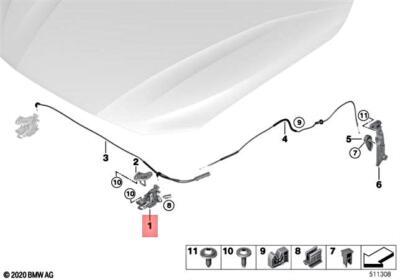 Genuine BMW M3 G20 318d 320d 320dX 320i 1.6 Lock For Hood Right ...