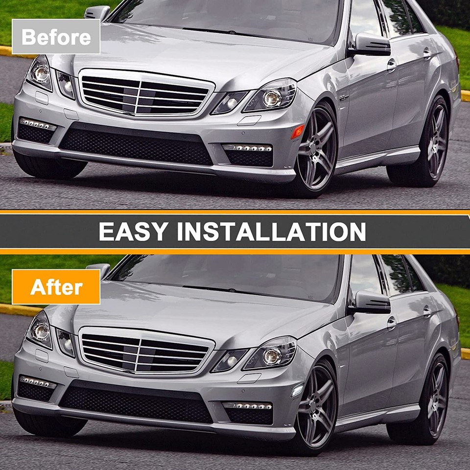 White LED Clear Side Marker Lights For 2010-2013 Mercedes Benz W212 ...