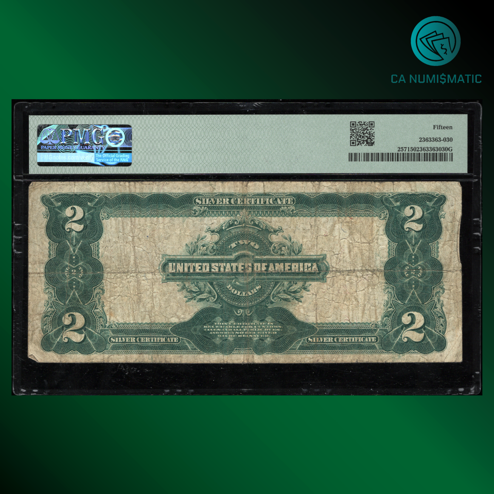 Fr.257 1899 $2 TWO DOLLARS SILVER CERTIFICATE NOTE "MINI PORTHOLE" PMG ...