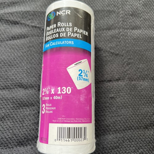 NCR Calculator Paper Rolls Pack of 3 Rolls 2 1/4" x 130' Brand New ...