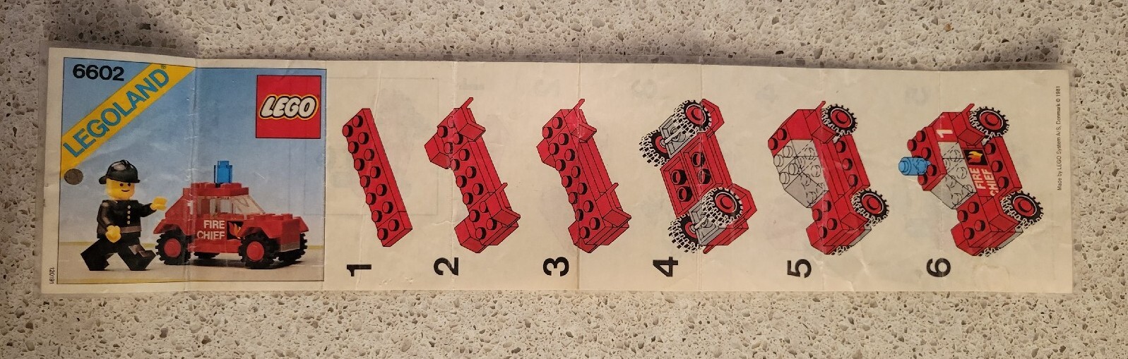 Vintage LEGO Legoland #6602 Fire Unit 1 (1981) Instructions Only | eBay