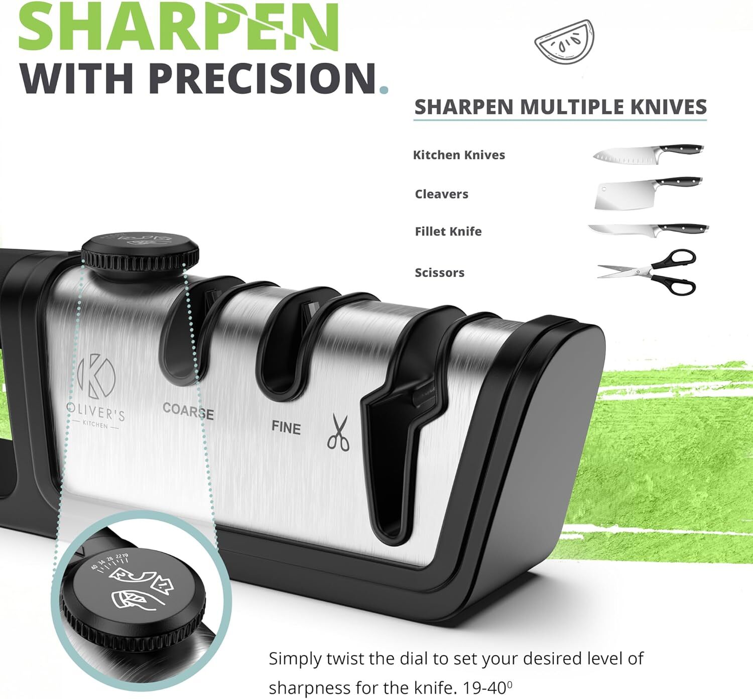 Knife Sharpener Multi Function - Repair and Restore - 3 Stage - Olivers Kitchen | eBay UK