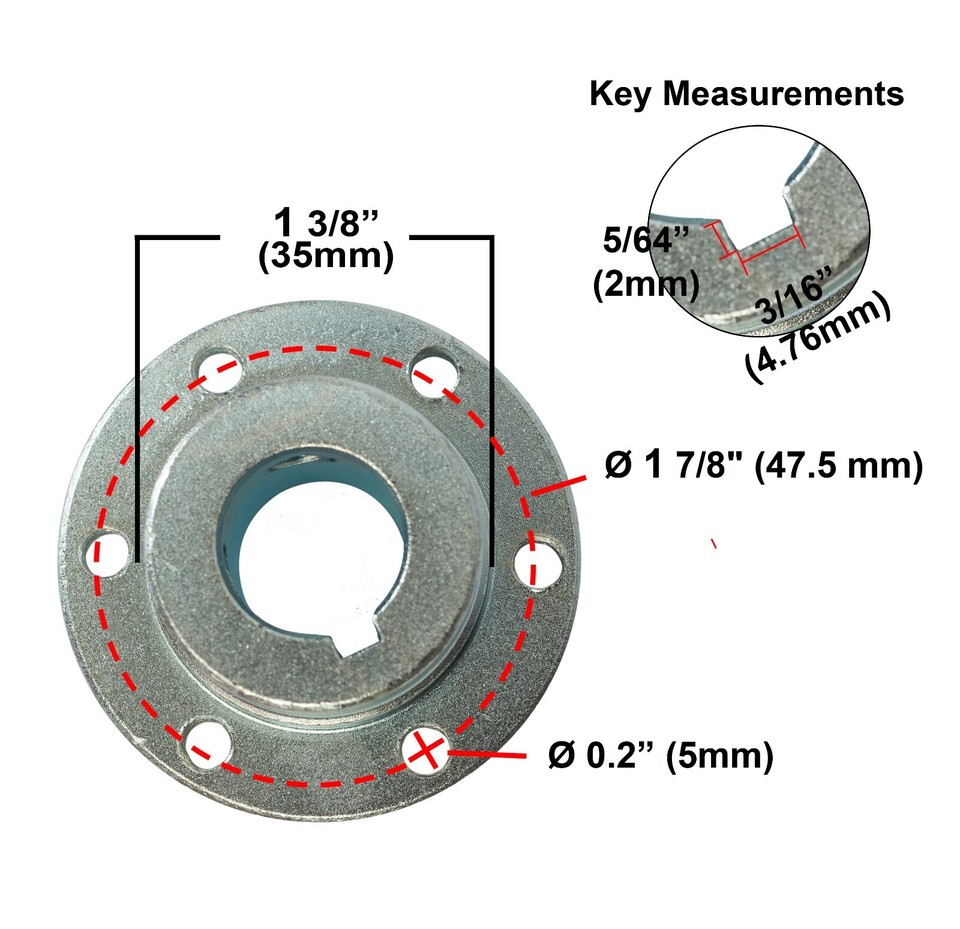 Sprocket #35 fix Drive w keyed Axle Shaft Hub Adapter 75T 6 hole shaft ...