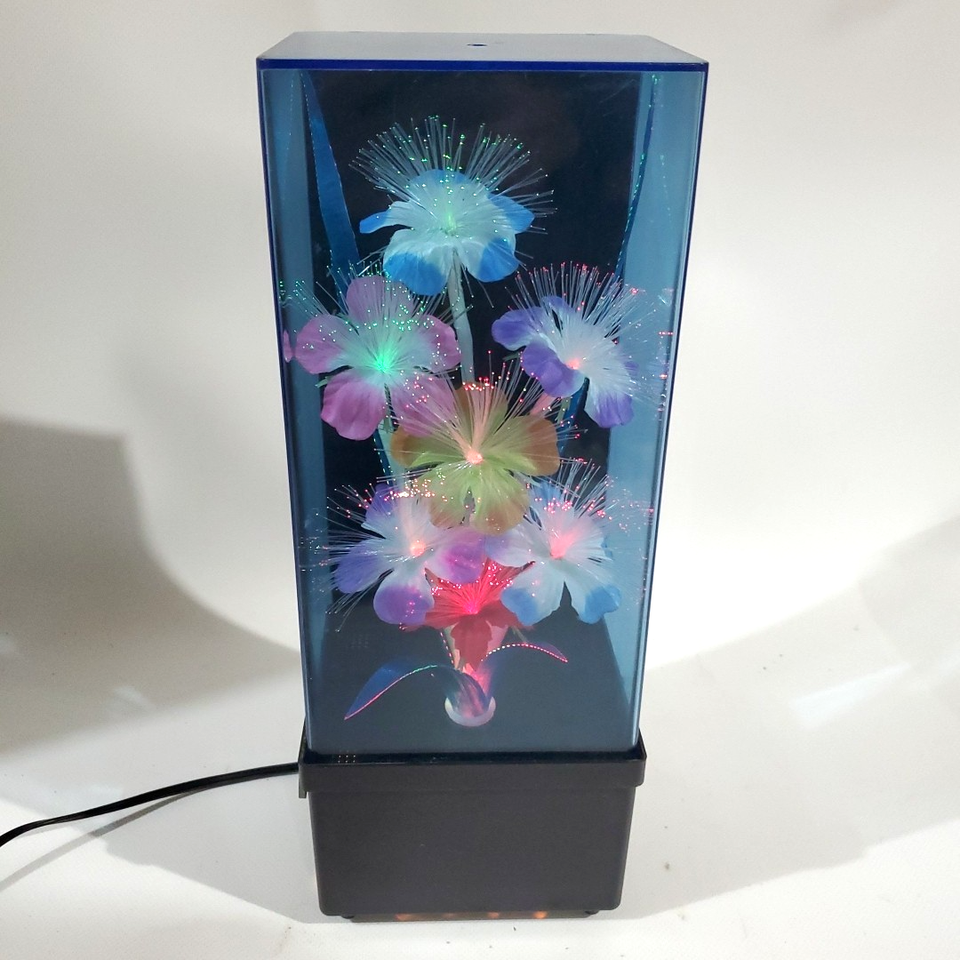 Vintage 1980s Fiber Optic Color Changing Flower Lamp Light Music Box ...