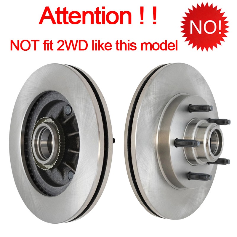 Front Disc Rotors and Ceramic Brake Pads For Ford F-150 Lincoln Mark LT ...