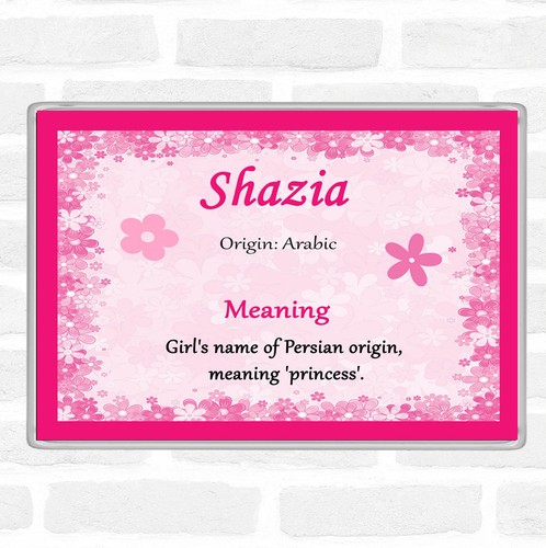 Shazia Name Meaning Jumbo Fridge Magnet Pink | eBay