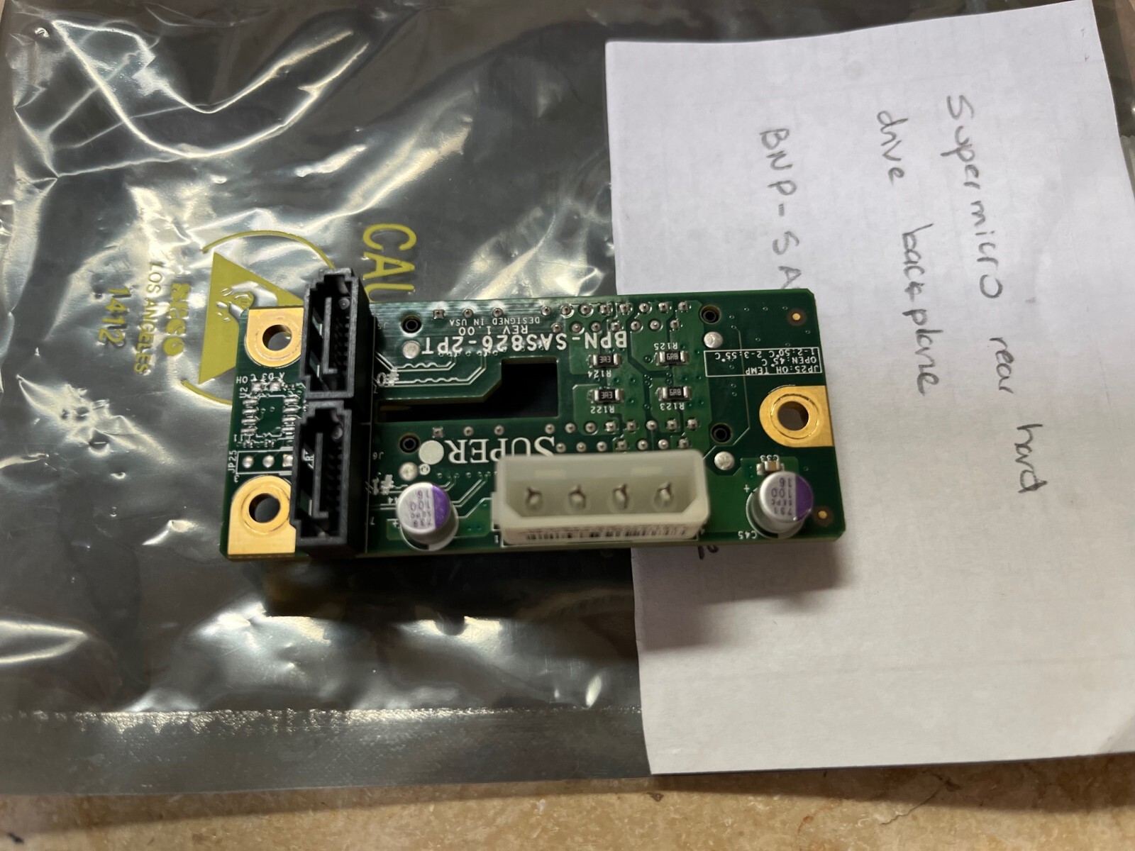 Supermicro Rear Hard Drive Backplane 2.5 Inch SFF 2 Bay Bpn-sas826-2pt ...