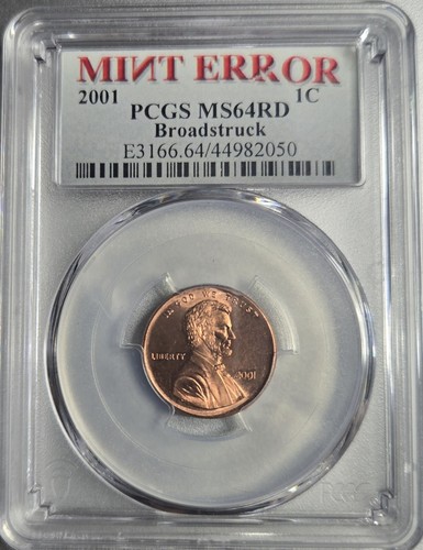 2021 Lincoln Cent Broad Struck Error Label PCGS MS64RD | eBay