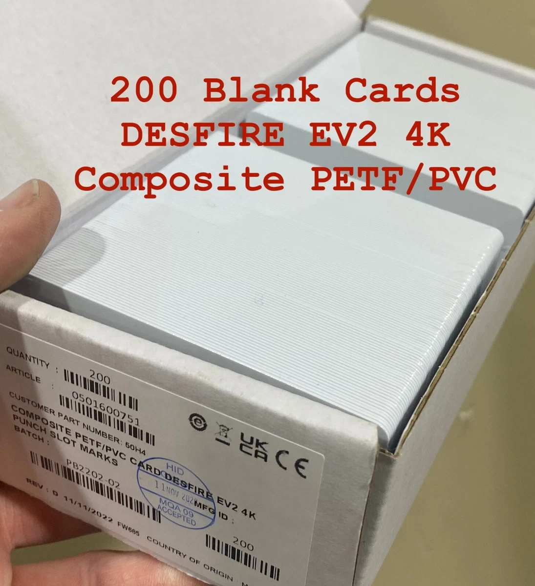 200 EV2 4K Smart Access Cards P/N:50H4 For MIFARE DESFire, 49% OFF