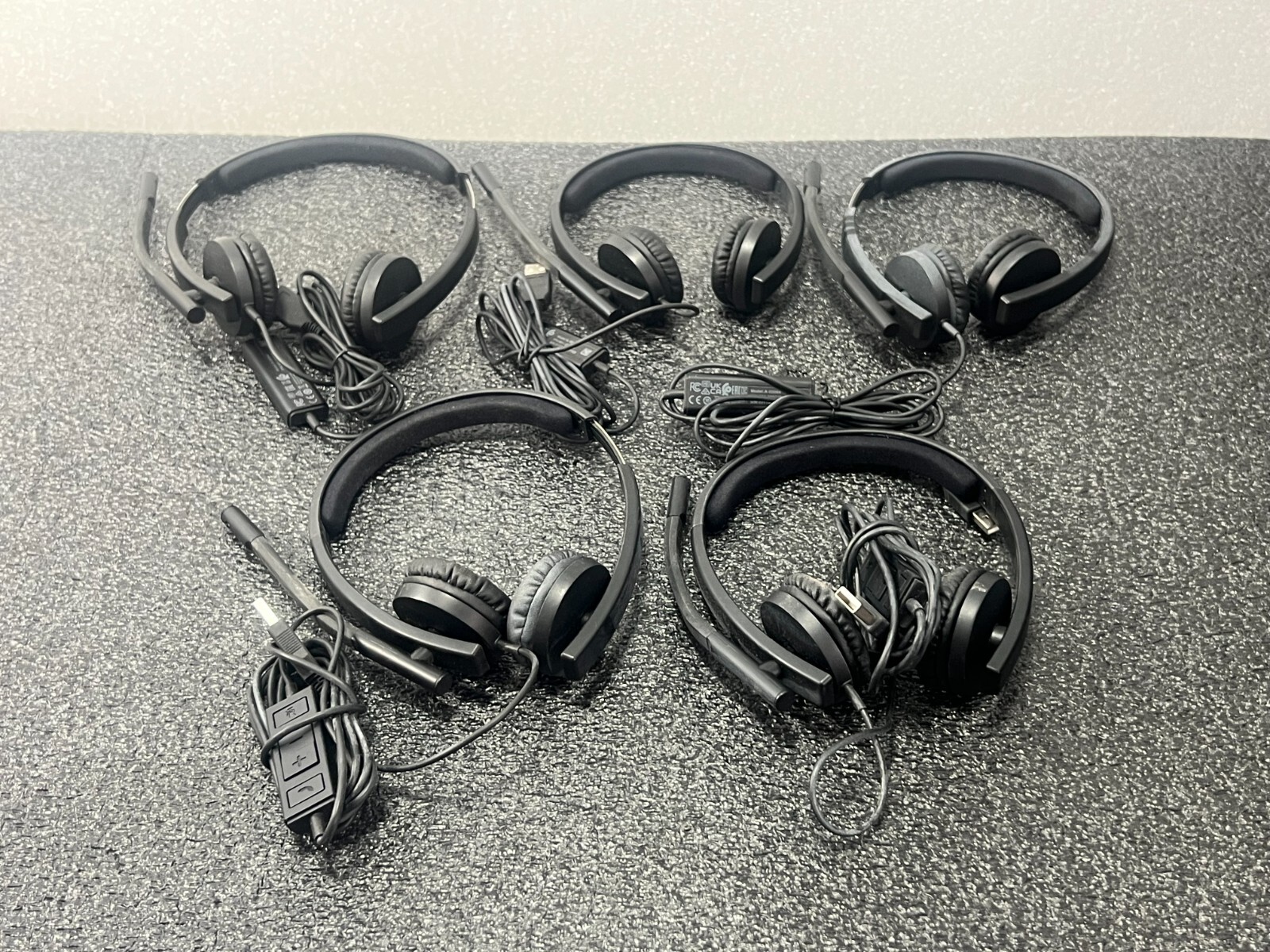 LOT OF 10 LOGITECH A-00064 Black Wired USB HEADSET Double EARS FREE ...