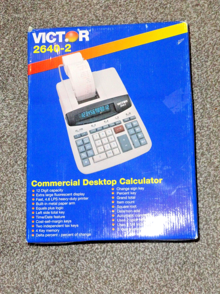 Victor Technology 2640-2 Desktop Calculator,Ribbon 12 Digits ...