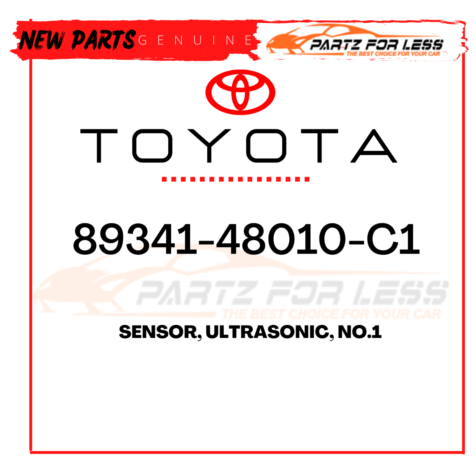 89341-48010-C1 TOYOTA GENUINE SENSOR, ULTRASONIC, NO.1 8934148010C1 NEW ...