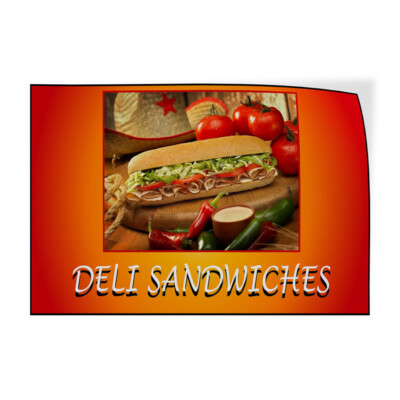 Decal Stickers Deli Sandwiches Orange Food and Drink Vinyl Store Sign ...