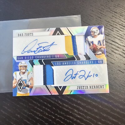 Justin Herbert/Dan Fouts 2020 Panini Phoenix Dual Patch AUTO /3 | eBay
