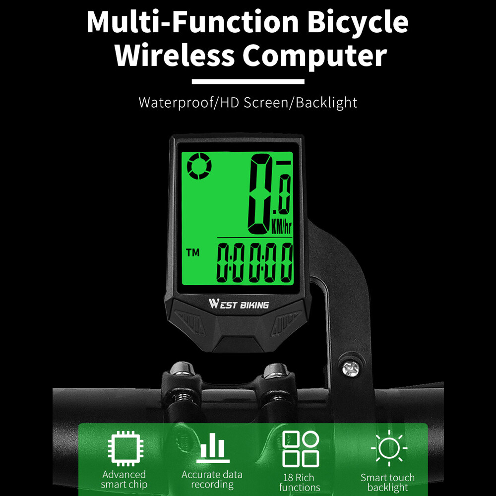 WEST BIKING Bike Speedometer Waterproof LCD Q2K2 | eBay