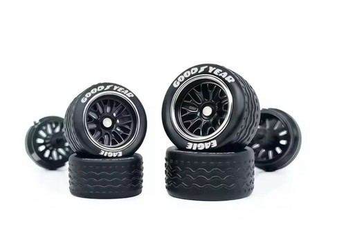 Hot Wheels 1/64 Black Chrome Lip Muscle w/ Rubber Tires - 5 Sets Real ...