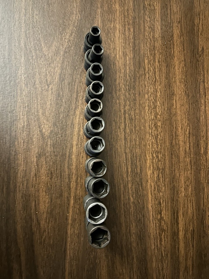 Snap On Tools 11pc 3/8 Dr Swivel Impact Socket Set 9-19mm Metric Wobble ...