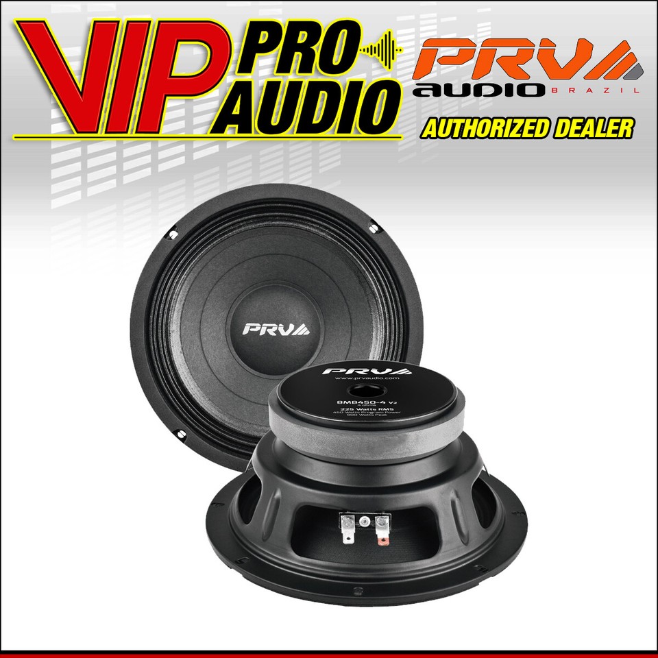 PRV Audio 8MB450 v2 8" Pro Midbass 450 Watts Woofer 8-Ohm Car Audio ...