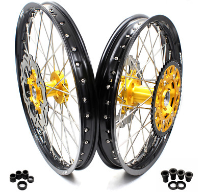 KKE 21/19'' Wheels Rims Set Fit Suzuki RM125 RM250 1996-2000 CNC Gold ...